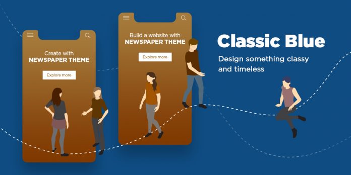 Design with Newspaper Theme: Classic Blue Color of the Year