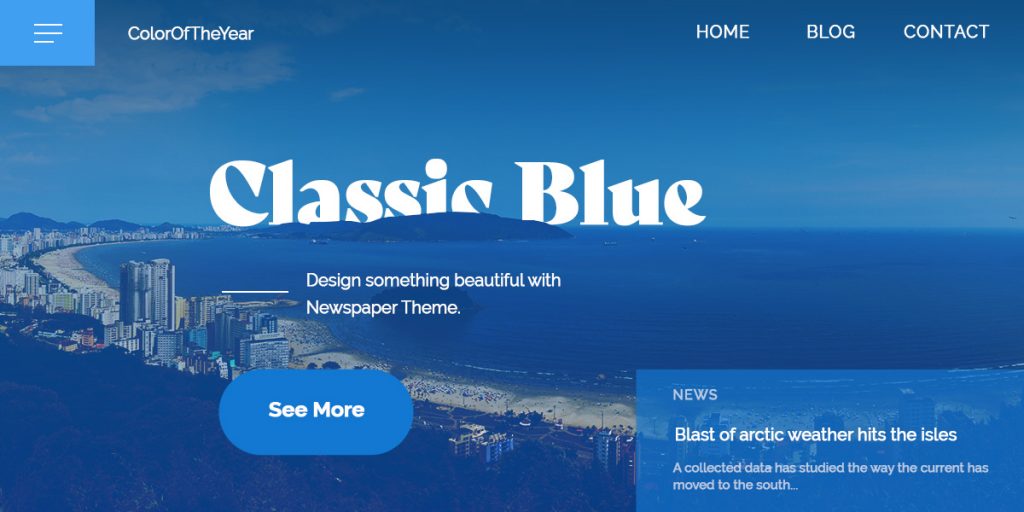 Design with Newspaper Theme: Classic Blue Color of the Year