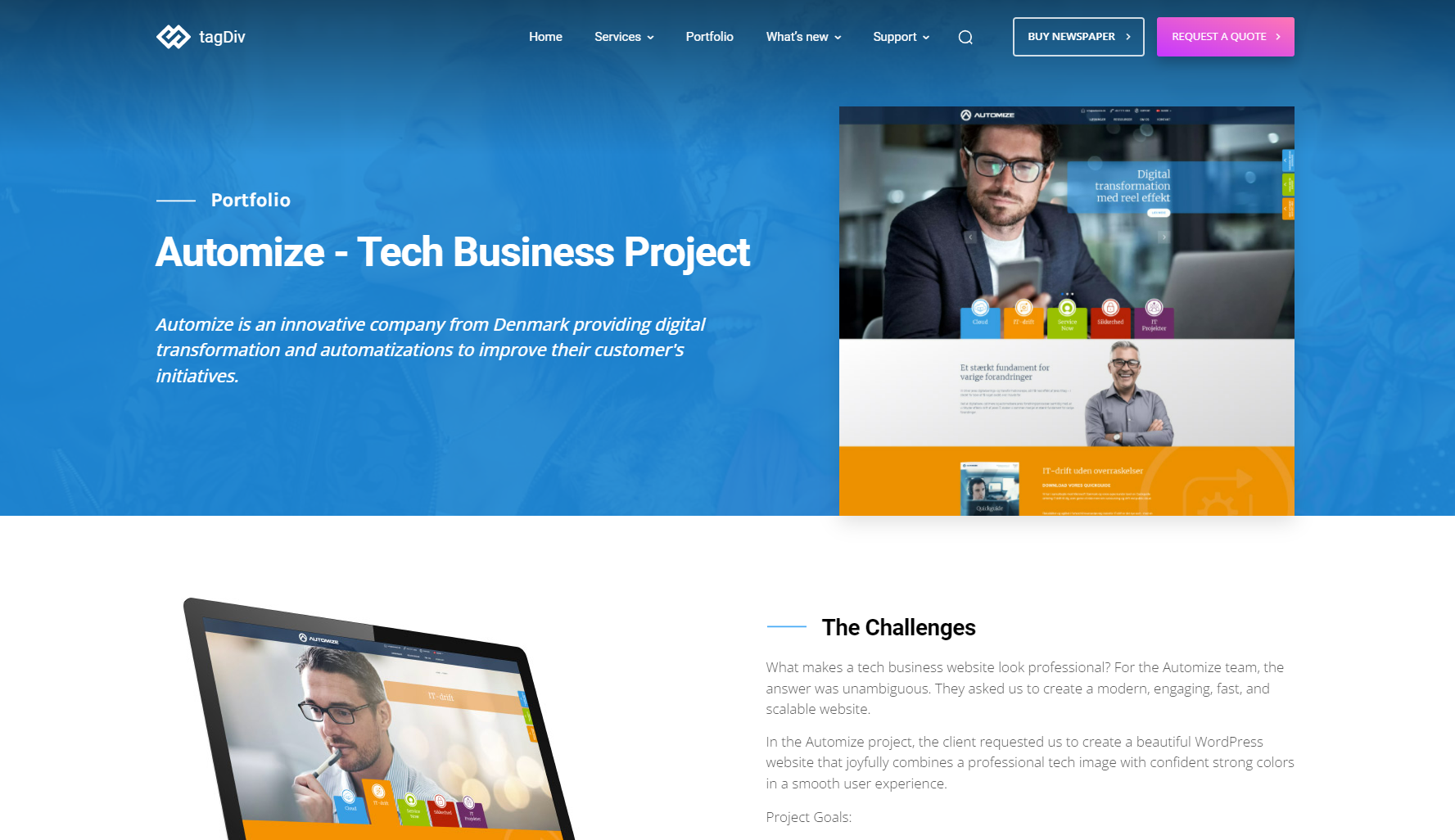 Automize Tech Business Project Case Study | tagDiv Portfolio