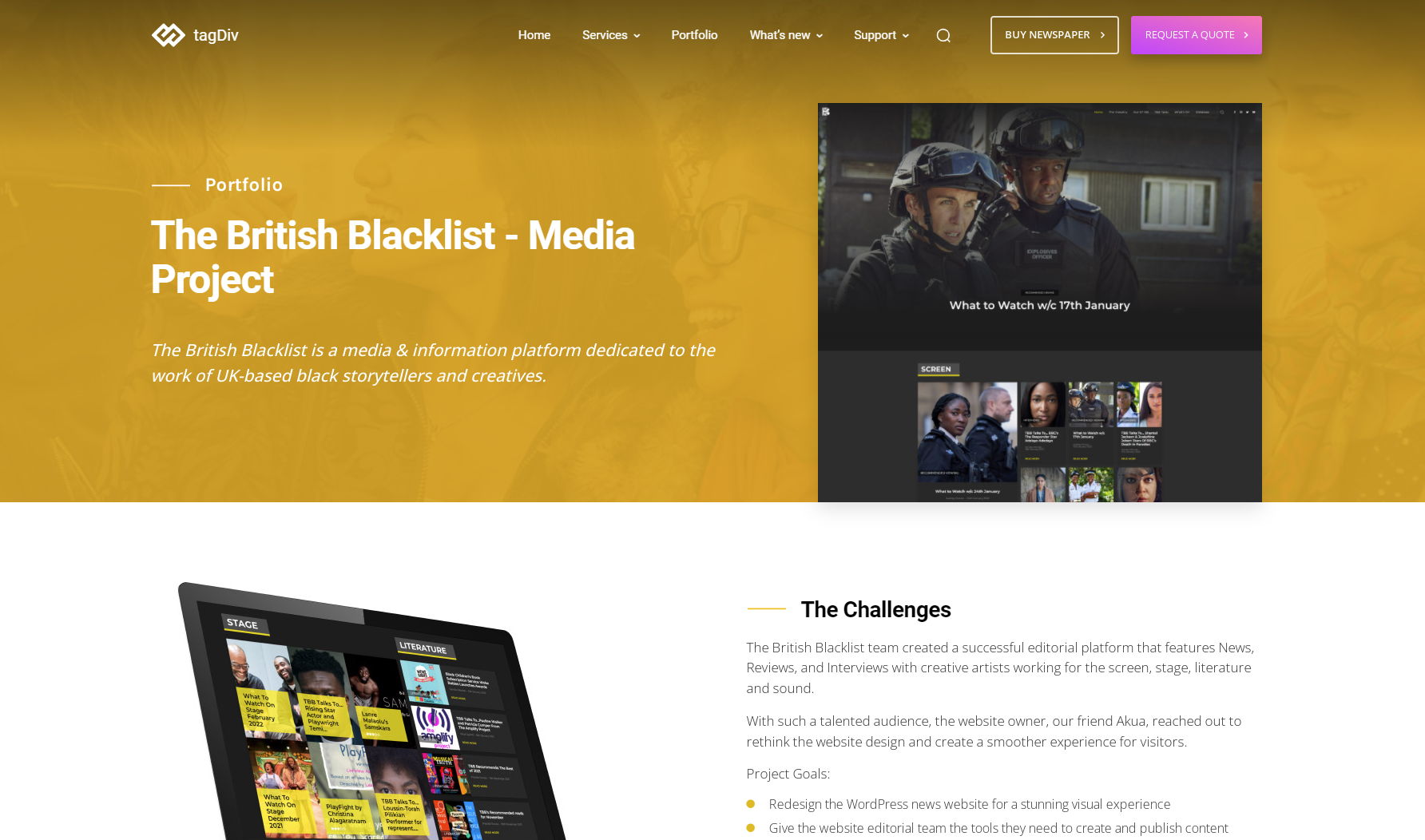 BritishBlackList Media Platform Case Study | tagDiv Portfolio
